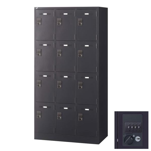 錆や傷につよい粉体塗装仕上げの更衣ロッカー。購入単位：1台配送種別：直送品 代引不可 返品不可 配送日時指定不可Yahoo 通販 JS0621 生興 SLDKロッカー 12人用 ダイヤル錠 W900×D515×H1790mm ブラック SL...