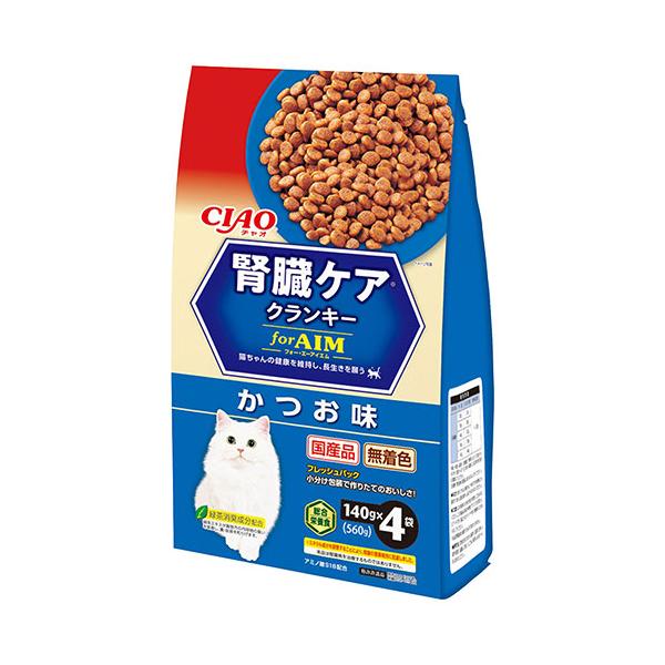 猫ちゃんの腎臓の健康維持に配慮したクランキー！購入単位：1個配送種別：在庫品Yahoo 通販 4901133919275 PE6421 いなばペットフード いなば CIAO forAIM クランキー かつお味 140g×4袋入 P-165 ...