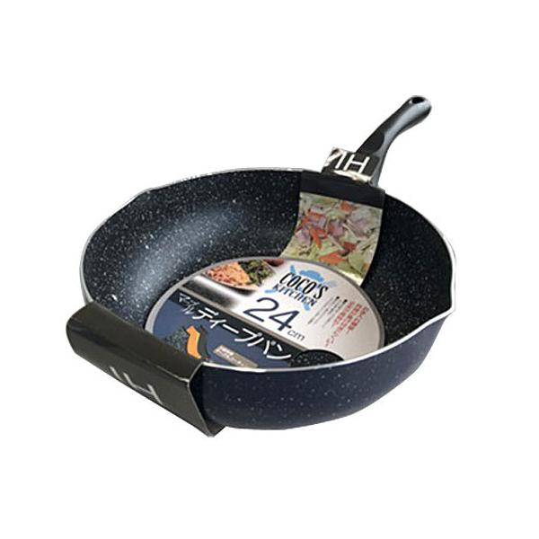 ガス火からIH200Vまで対応！少量の油でもらくらく調理！購入単位：1個配送種別：在庫品Yahoo 通販 4946869006011 SK7715 コーベック Coco's Kitchen ガス・IH対応 マーブル ディープパン 24cm ...