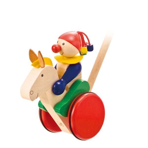 手押し・ギャロップ押して歩くと、人形が上下に動いてコンコンと音が鳴る、セレクタの木製手押しおもちゃ「ギャロップ」。歩きはじめの頃から楽しめる、動きと音が楽しいプッシュトイです。誕生日プレゼントや出産祝いにもおすすめです。手押し棒を持って進む...