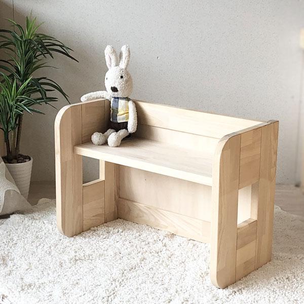 キッズベンチ50置き方によって座面の高さが変わったりテーブルとして使えたりします。長年ままごとキッチンを作ってきた職人の手作り品。日本製のキッズベンチです。ウィル・ウッドのままごとキッチンAnge60デスクタイプ（別売）にぴったり納まります...