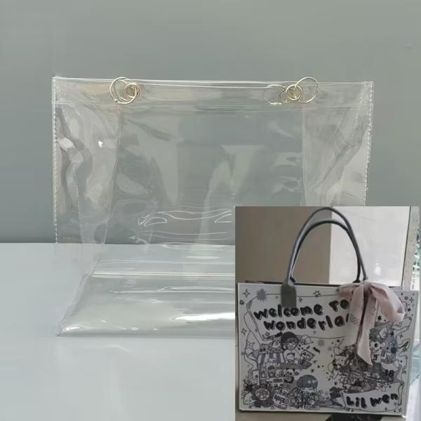 透明バッグ ビニールバッグ 男女兼用 トートバッグ バッグ保護カバー ツアーバッグ クリアバッグ イベント 仕事 推し活 痛バッグ ビジネス 梅雨対策