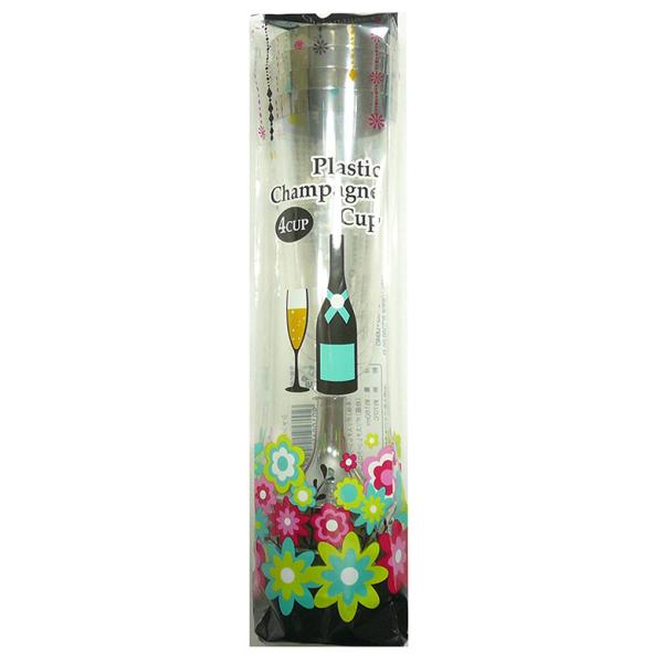 シャンパンカップ 160ml  割れない 4個入 グラス 食器 シャンパン ワイン ドリンク プラスチック 軽量 簡単 組み立て アウトドア ホームパーティー シャンパンカップ  ハロウィン クリスマス パーティー ワイングラス スリム