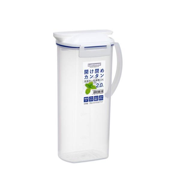 【商品名】 冷水筒 フェローズワンプッシュ 2.0L K-1266 WH  ピッチャー お茶 お茶ポット 麦茶 水 単品サイズ：幅169×奥行106×高さ277mm商品重量：255g容量：2000ml材質：本体、フタ／ポリプロピレン・パッキ...