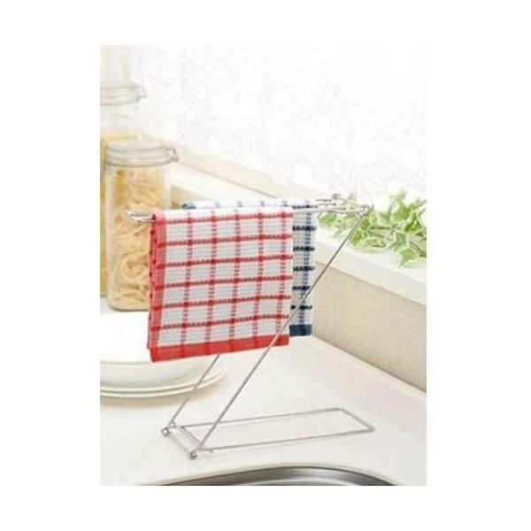 ふきんスタンドスリム　50302　ステンレス　ふきん掛け水回り 清潔 乾燥 衛生的 かわいい 便利 小さい シンプル