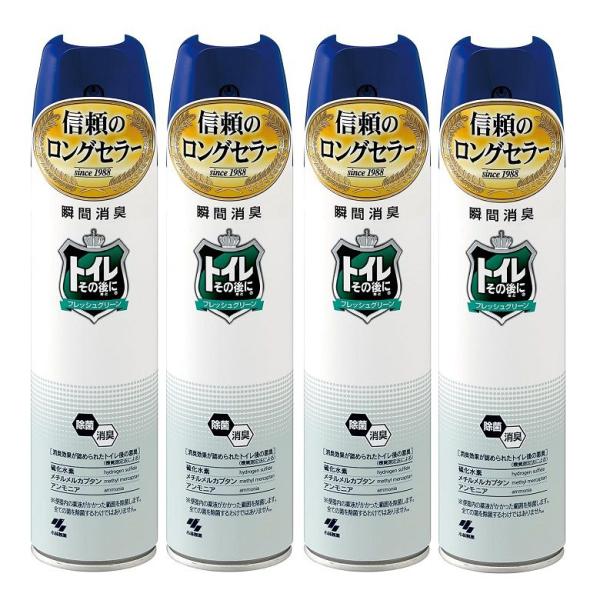 【商品名】 トイレその後に フレッシュグリーン 280ml トイレそのあとに 消臭スプレー  【×4個セット】 商品サイズ (幅×奥行×高さ) :54mm×54mm×225mm内容量:280MLブラント名: トイレその後にメーカー名: 小林...