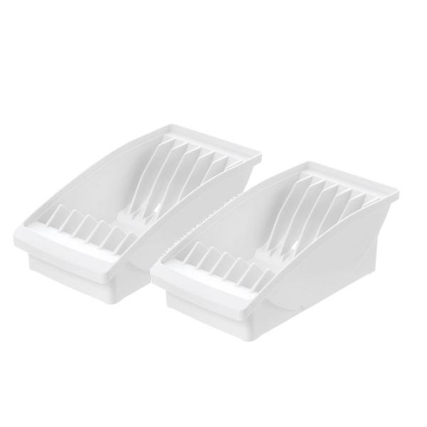 【商品名】 トトノ 棚置き用 ディッシュスタンド お皿立て R ワイド  ホワイト キッチン収納 食器収納 便利 おしゃれ  【×2個セット】 【サイズ】14×28×9.5H(cm)【素材】ポリプロピレン【生産国】日本【お手洗い方法】食洗機...