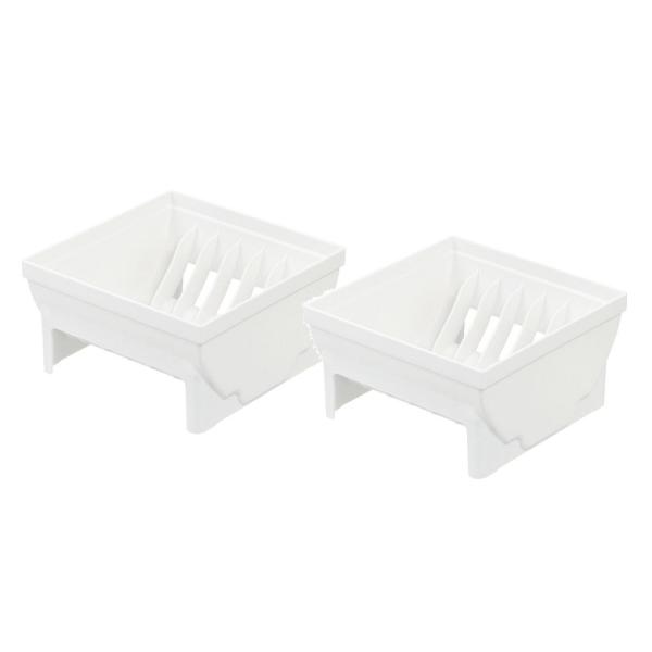 【商品名】 トトノ 収納 引き出し用 ディッシュスタンドR ミニ ホワイト お皿立て キッチン収納 食器収納  【×2個セット】 【サイズ】14×14×7.6H(cm)【素材】ポリプロピレン【生産国】日本【お手洗い方法】食洗機対応【対応食器...