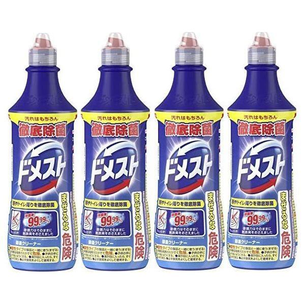 【商品名】 ドメスト 500ml トイレ用洗剤 トイレ掃除 便器  【×4個セット】 週に2回以上の徹底除菌をおすすめします!※必ず使用前に使用法使用上の注意をお読みください。※便器のふち裏にもかけやすいボトルです。液が出る方向を確かめてか...
