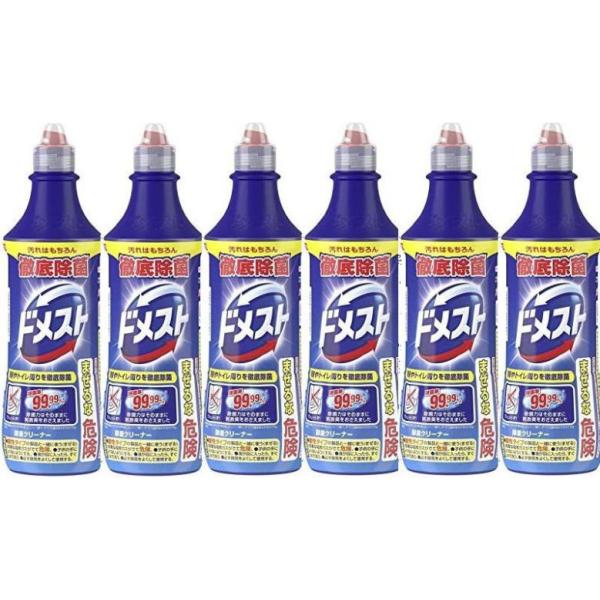 【商品名】 ドメスト 500ml トイレ用洗剤 トイレ掃除 便器  【×6個セット】 週に2回以上の徹底除菌をおすすめします!※必ず使用前に使用法使用上の注意をお読みください。※便器のふち裏にもかけやすいボトルです。液が出る方向を確かめてか...
