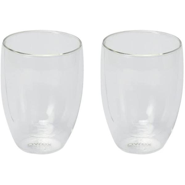 【商品名】 ダブルウォールグラス 350ml 2個組 PYREX CP-8539 クリア パイレックス【商品説明】 製品サイズ:(約)外径9×高さ11.5cm(1個あたり)製品重量:(約)0.16kg(1個あたり)品名:耐熱ガラス製器具使用...