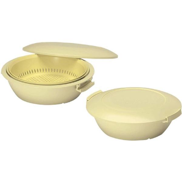 電子レンジ調理器 ミルキーイエロー レンチン COOK ONE ROCO CC-1145 パール金属　簡単　便利　一人暮らし　時短　レンジ調理一人暮らし　かわいい　おしゃれ　時短　便利