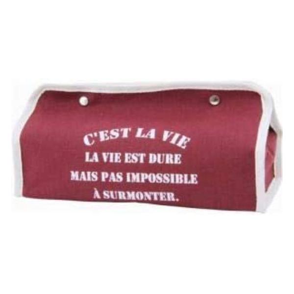 ラヴィエ 51866 赤　ティッシュカバーケース バーガンディ 商品コード：45186 不二貿易清潔 おしゃれ インテリア 定番 収納 ボックス 消耗品 赤