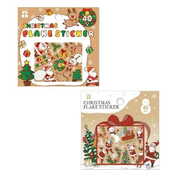 クリスマスを彩るフレークシールです。それぞれに箔が施されています。全2種の中からお選びください。【フレークシール】セット内容：10柄×各4枚入台紙サイズ：W90×H90mm●もくもくサンタ XmasJAN：4512427061831型番：C...
