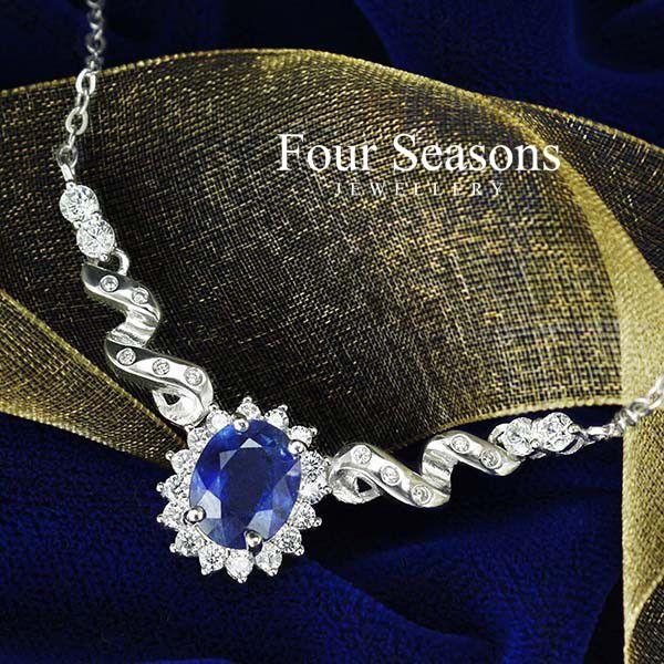 【商品詳細】〇素材主石：天然 サファイア 3ct脇石：キュービックジルコニア地金・チェーン：brass 18金仕上げ〇サイズチェーン：約42cm○付属品鑑別書/ジュエリーケース【ご案内】※天然石の為、1点1点、色味には個体差がございます。※...