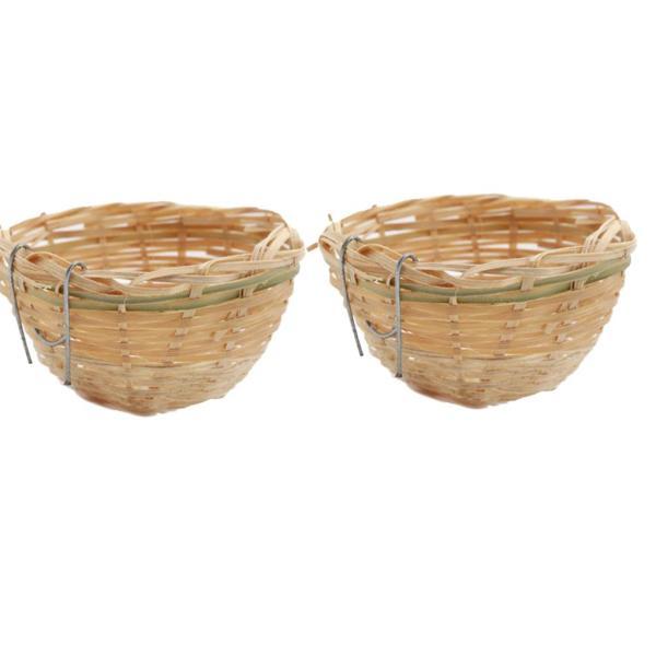 説明:環境に優しく.頑丈で耐久性のある手織りの竹の缶詰の巣.鳥かごの側面に簡単に取り付けられる金属製のフックで設計されており.何か楽しいものを追加します.あなたの素敵な羽毛が休息.求愛.繁殖などのための安全な生息地を提供します.家.庭.バー...