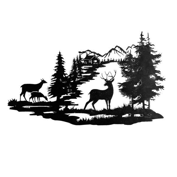 説明:[ユニークなデザイン]: 金属製の鹿の壁アート装飾.美しいシーンの鹿の装飾.創造的.装飾的.美的.[高品質素材]: 素朴なウォールアート装飾は高品質の鉄で作られており.耐久性があり.軽量で繊細です.[特徴]: 壁掛け装飾.優れた技量....