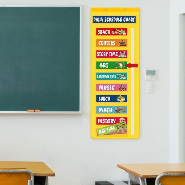 説明:[多用途な授業スケジュールツール]:この毎日の授業スケジュールには.13個の透明ポケットと収納カードスロットが付いており.授業計画を効果的に整理・表示できます.2つの赤い矢印が付いているので.教科の調整が簡単で.保護者.ホームスクーリ...