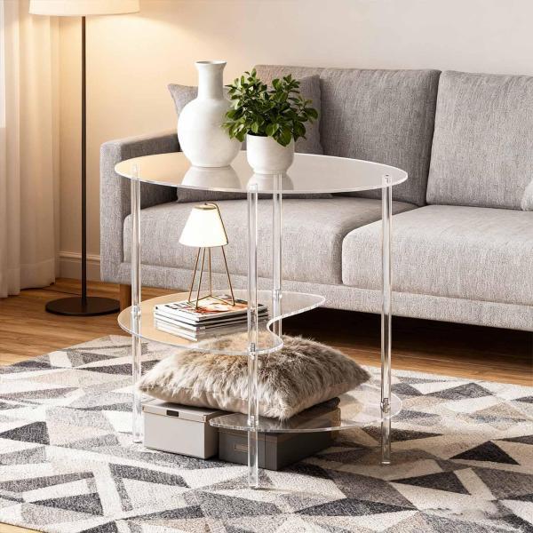 説明:[プレミアム素材]:このコーヒーテーブルは.優れた耐荷重性と頑丈さを備えたプレミアムアクリル素材で作られています.表面は滑らかで耐摩耗性に優れた精巧な加工が施されており.長期間の使用でも安定性を保ちます. [3段ステップデザイン]:サ...