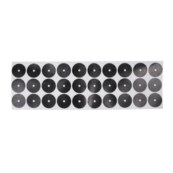 説明: ビリヤード台用スポットステッカー1枚. 30枚の丸型ブラックスポットステッカー付き. 貼り付け簡単.自己粘着スポット シートサイズ:37×12cm スポットステッカーの直径: 3-3.5cm. 素材: プラスチック パッケージに含ま...