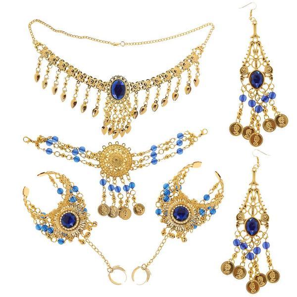 説明: 100%のブランド新たな高品質 コスチュームコインダンスベリーは.ジュエリーセット(1ネックレス.1ペアのイヤリング.1ヘッドピースと2ヤシのリングを)タッセル パーティー.ベリーダンス.機能と適切なocassionに身に着けている...