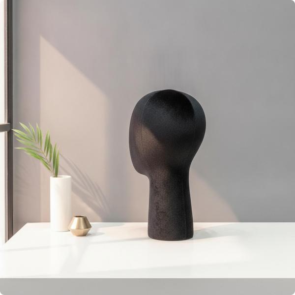 【製品概要】: 人間の頭部から首元までのラインを美しく再現した、卓上展示用のシンプルなマネキンヘッドです。【主な機能】: ウィッグの型崩れを防ぎ美しく保ちつつしく保管できるウィッグスタンドとして、またヘアスタイルの調整用としても機能します。...