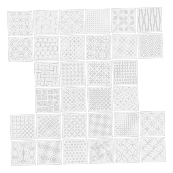 説明: [豊富な種類]刺し子ステンシルキットには.32 種類のユニークで優れた幾何学的な刺繍パターンが含まれており.パッチワークや刺繍プロジェクトに無限の創造的可能性を提供します. [素材]PET製の幾何学的な刺し子柄テンプレートは.丈夫で...