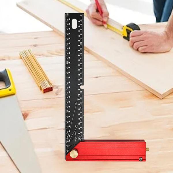 説明:[素材]: この木工用スクエア定規は.頑丈なアルミニウム合金素材で作られています. [折りたたみ式デザイン]: マルチアングル測定定規は.便利な折りたたみ式収納と穴が備わっており.持ち運びが簡単で.さまざまなシナリオで多用途に測定でき...