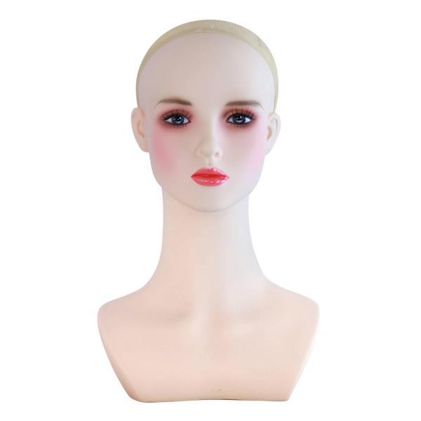 【製品概要】: 店舗備品として使いやすいウィッグ展示ヘッドで、ウィッグやヘアアクセサリーの見せ方を整えたい売り場に向いています。半身マネキン風の安定した見た目で、店舗でも撮影用でも扱いやすいマネキンヘッドです。【用途】: 展示台の上に置いて...