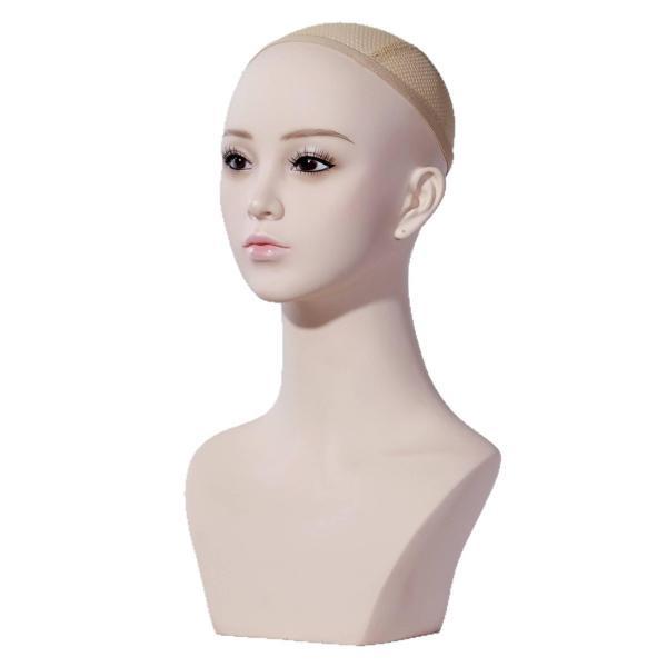 【製品概要】: リアルなメイクアップが施された、ディスプレイやスタイリングに最適な肩付きマネキンヘッドです。【機能】: ウィッグのズレを防ぎ、美しく立体的なシルエットをキープするウィッグスタンド用マネキンとして活躍します。【リアルな造形】:...