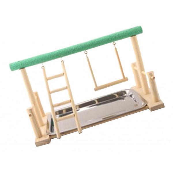 説明: 木材で作られており.安全で非毒性 ポータブルオウムスタンドは家中移動しやすい 鳥かごスタンドとして鳥かごに入れることもできます あなたのペットの鳥に何時間も楽しんでもらい.あなたの鳥への素晴らしい贈り物を オカメインコ.オウム.小鳥...