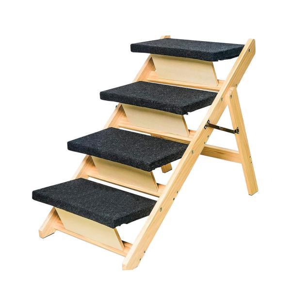 説明:[2 in 1 コンバーチブルデザイン]: 折りたたみ式ペットステップは4段設計で.4段からスロープに簡単に変換でき.ペットがソファ.ベッド.車などに簡単に到達できます. [もう困難はありません]: ペット用階段は.小さな子犬や子猫が...