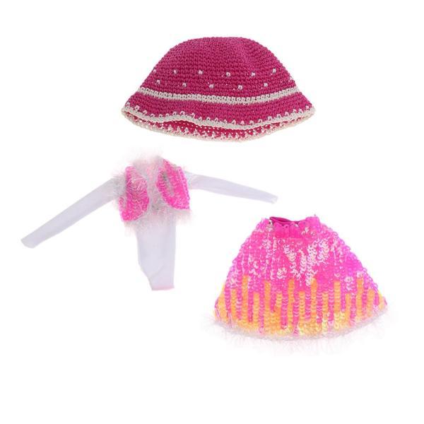 説明: 4pcsファッションドール衣装トップジャンプスーツスカートニット帽子セットドール服アクセサリー.  Blyth...Azone Dollsやその他の1/6スケールの女の子の人形に適しています. あなたの最愛の人形をドレスアップするた...