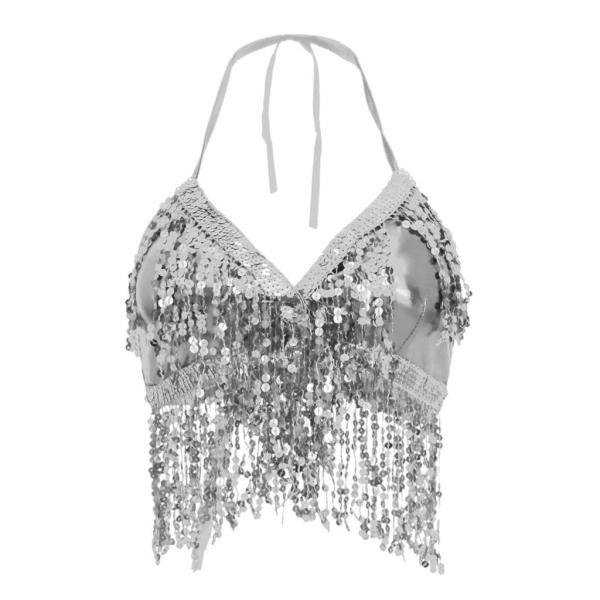 説明:ユニークなファッションスタイル.ホルターストラップデザイン.ベリーダンスのブラ.あらゆる種類のダンスパーティーに合います.ヒップスカーフやダンスパンツに合わせてよく合います.サイズを調整するためのストラップが背面にあります.あなたがそ...