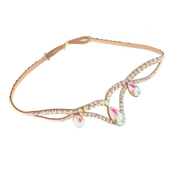 説明:[用途]:ベリーダンスパフォーマンス用に特別にデザインされたヘッドチェーンです.大人の女性がダンスルーチンに華やかさを添えるのに最適なアクセサリーです. [素材]: ヘッドピースは色とりどりのラインストーンで飾られ.革製で.光の下で鮮...