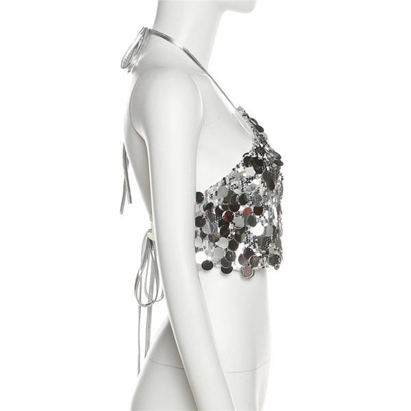 説明:[素材]スパンコールキャミトップはポリエステルとプラスチック素材で作られており.春から夏にかけての季節を通して快適で耐久性があります. [デザイン]キャミソールクロップトップは.トレンドのホルターネックとバックレスデザインが特徴で.フ...