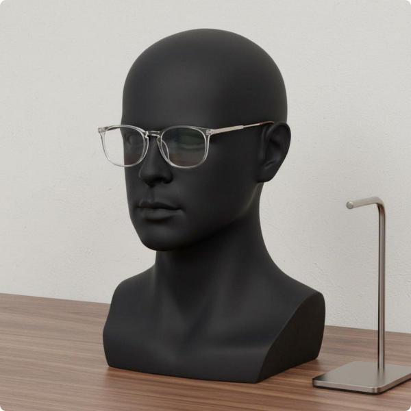 【Design】: 男マネキン頭として作られた展示用頭部モデルで、帽子や眼鏡、ヘッドホンなどをにのせやすい形状です。売り場での見せ方を整えたいときにも使いやすいディスプレイ用品です。【Function】: 帽子用ヘッドモデルとして、キャップ...