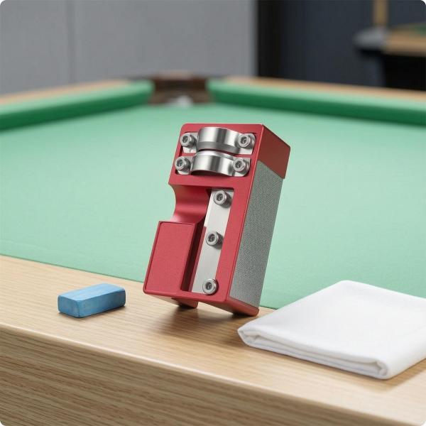 【製品概要】: 金属製の堅牢なボディを採用した、ブ固定形状のハンドヘルド型ビリヤードキュー先端修復ツールです。【主な機能】: キュー先端のトリミングやアーク補正、タップの目立て、ベベルトリミング、フラットサンディングなど、多彩な機能を1台に...