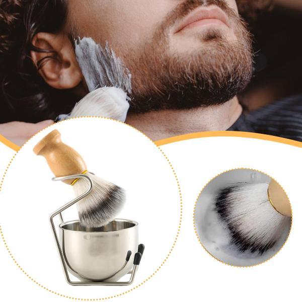 説明:[素材]: シェービングボウルとシェービングブラシホルダーはステンレス製.男性用シェービングブラシは木製のハンドル.柔らかい毛.軽量で丈夫な構造で作られています. [サイズ情報]メンズひげブラシの寸法は約10.5cmx3.3cm/4....