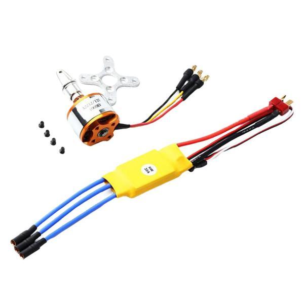仕様: A2212モーター仕様:最大効率: 80%最大効率電流: 4-10A (>75%)電流容量: 12A/60秒無負荷電流 @ 10V: 0.5Aセル数: 2-3 リチウムポリマー重量: 47g 30AブラシレスESC仕様:出力:...