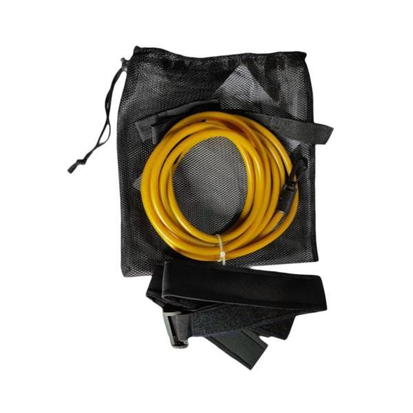 仕様:材質: 熱可塑性エラストマーサイズチャート:内径: 0.6cm/0.24インチ外径: 0.9cm/0.35インチ長さ: 4m/157.48インチ/13.12フィートパッケージに含まれるもの:水泳用抵抗ベルト1本ウエストベルト1本ストラ...