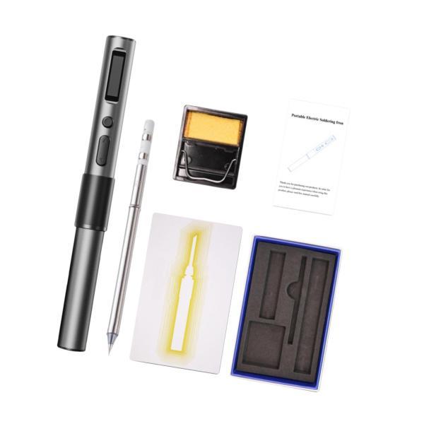 サイズチャート: 12.8cmx1.9cmx0.3cm/5.04インチx0.75インチx0.12インチパッケージに含まれるもの:電気はんだごて 1 個金属保護カバー1個1 加熱コアミニスタンド1個英語マニュアル1部...