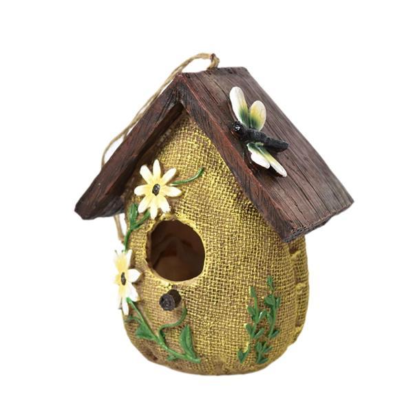 説明:[庭の装飾]: クリエイティブなデザインの装飾的な鳥小屋.素朴でシンプル.鮮やかなディテールと優れた職人技.庭の美しさを高め.生き生きとした感覚をもたらします. [プレミアム素材]: 屋外用の吊り下げ式バードハウスは.プレミアム樹脂素...