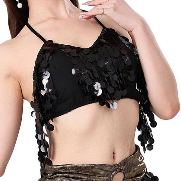 説明:[目を引く]: フロントにはきらめくスパンコールのタッセルと精巧な刺繍が施され.ダンスの動きに合わせてきらめく華やかな外観を作り出します. [調節可能]: 調節可能なバックストラップと内蔵の胸パッドを備えたフリーサイズデザインで.バス...