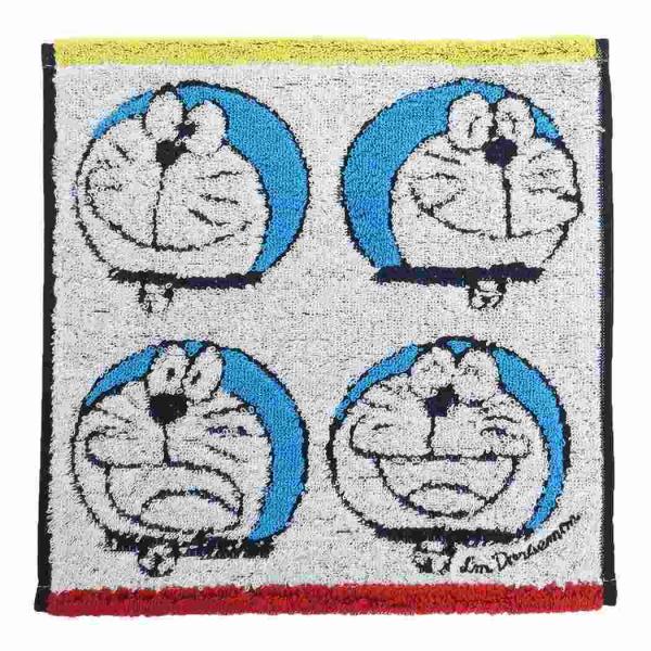 抗菌防臭ジャガードハンカチタオル バラエティフェイス アイムドラえもん I'm Doraemon大人気アニメ ドラえもん定番アイテム ミニタオルジャガードタイプのコットン100%肌触り＆吸水性もバツグンのジャガードタイプ４つの表情のドラえも...