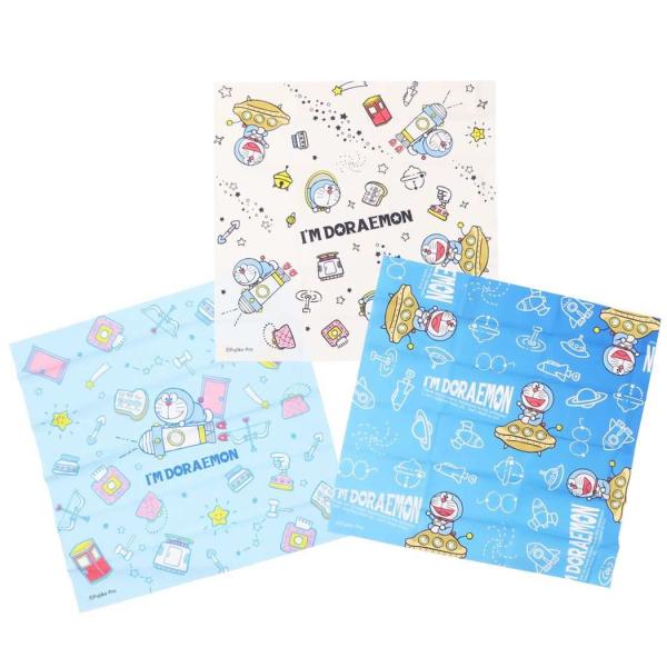 サンリオとドラえもんのコラボI'mDoraemonランチーフ3枚セット3種類のデザイン違いのランチクロスセット吸水速乾で洗濯してもシワになりにくい仕様抗菌防臭加工済みで嫌な臭いを防止お買い得3点セット■サイズ：約430×430mm■素材：ポ...