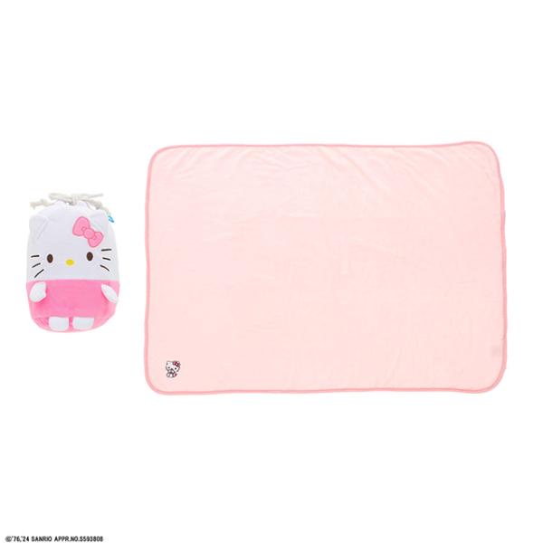 sanrioサンリオの人気キャラクターハローキティーHello Kittyキティーデザインのひざ掛けマスコットデザインの巾着ポーチ付き持ち歩きに便利職場や旅行等のお出かけに最適寒い日は勿論夏場のエアコンによる冷え対策にもご家庭や職場で■サイ...