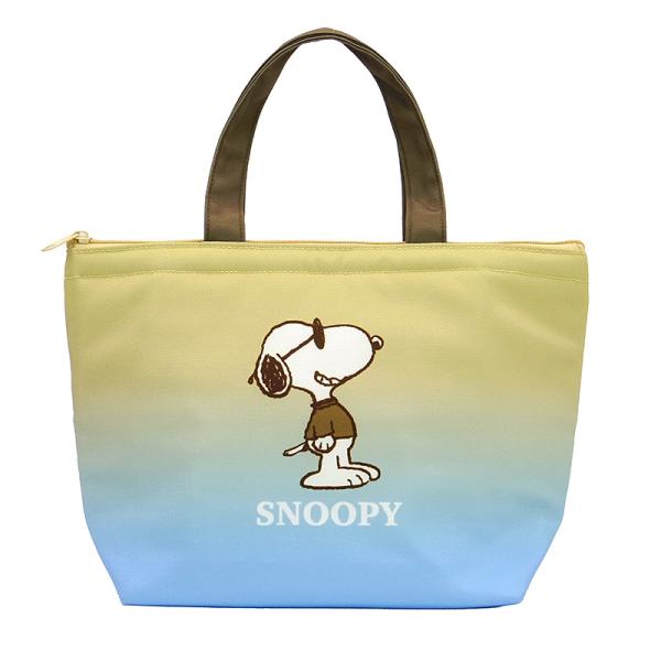 PEANUTS SNOOPY可愛いスヌーピーのデザイン保冷保温トートバッグ内側はアルミ蒸着仕様の保冷バッグ保冷剤等を入れる内ポケット付きマチもあってお弁当入れやお惣菜などのお買い物にランチトートとして夏のアウトドアアイテムとして■サイズ：約...