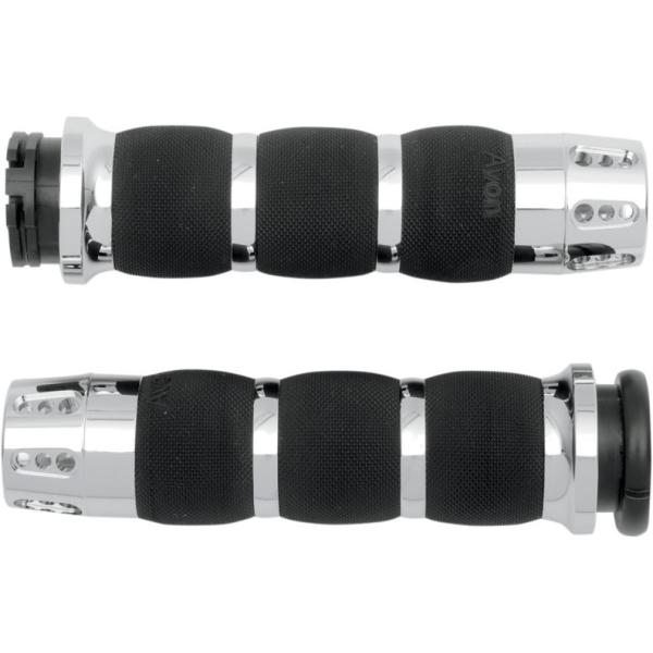 ■カラー:クローム■適合 1984年以降すべてのモデルに適合（但し電子スロットルモデル、XGモデルは除く）■素材 アルミニウム/ラバー■メーカー AVON Performance(エイボンパフォーマンス)ハーレー カスタムパーツ / コンビ...