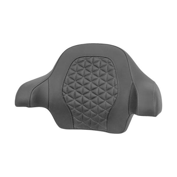 2014年以降ツーリングモデル、トライクモデルでキングツアーパック装着車に適合カラー：グレーステッチSADDLEMEN(サドルマン)ハーレー カスタムパーツツアーパックバックレストバックレスト